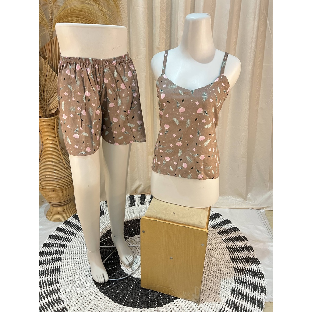 Jual SETELAN TANK TOP PENDEK RAYON ( PILIH MOTIF ) | Shopee Indonesia