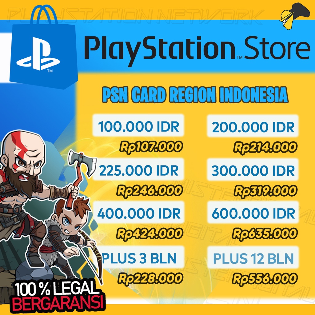 Jual PROMO PSN Card Reg Indonesia | Voucher PlayStation PS 100K / 200K ...
