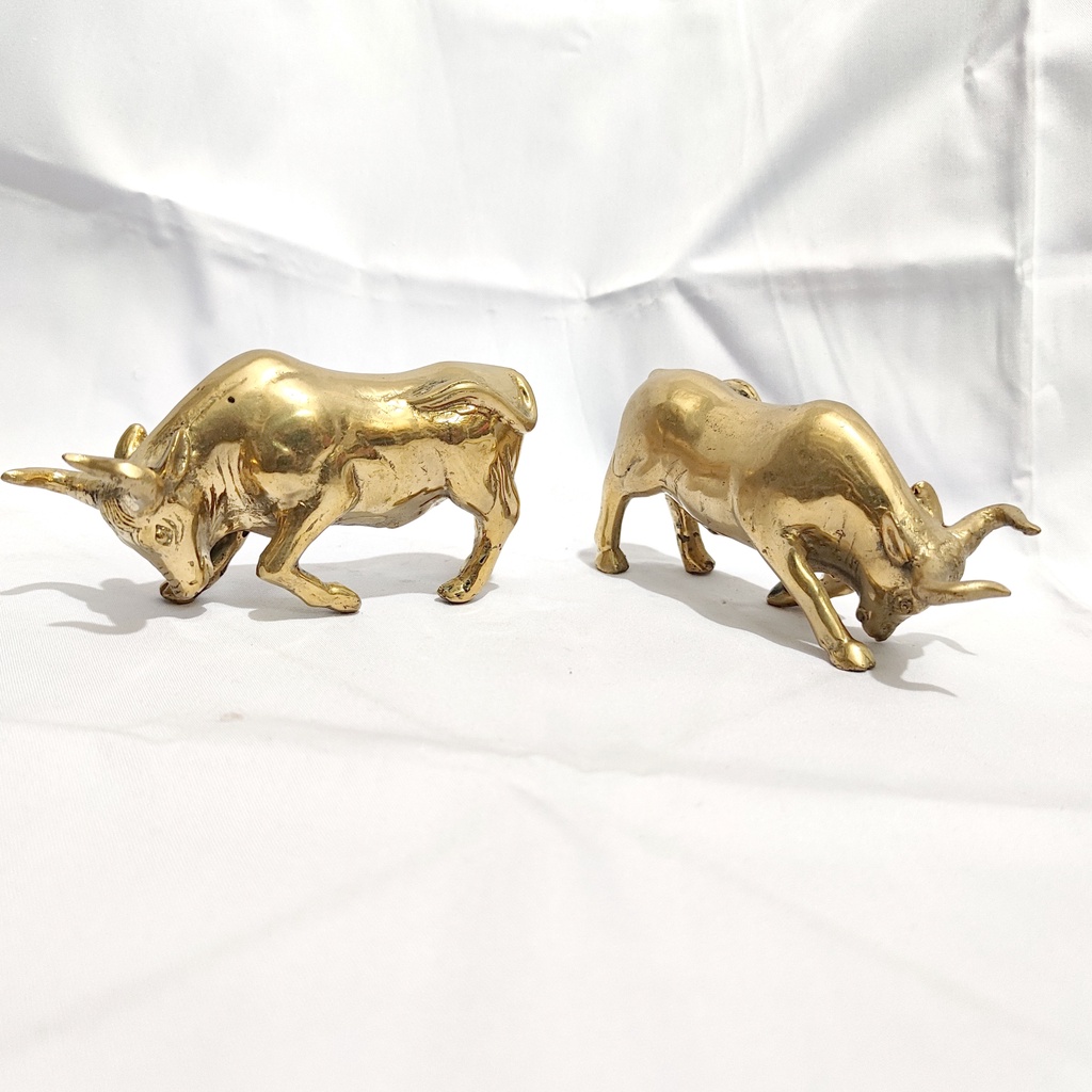 Jual gold bull brass statue | patung banteng kerbau emas bahan kuningan ...