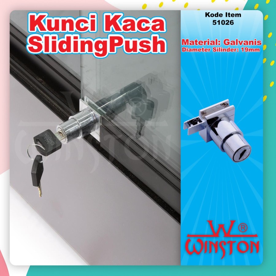 Jual KUNCI LEMARI KACA SLIDING PUSH / KUNCI LEMARI KACA SLIDING TEKAN winston surabaya | Shopee ...