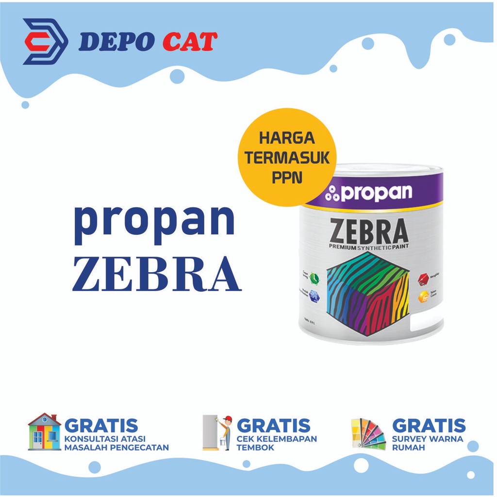 Jual Cat Minyak Propan Zebra Synthetic White 0,9L | Shopee Indonesia