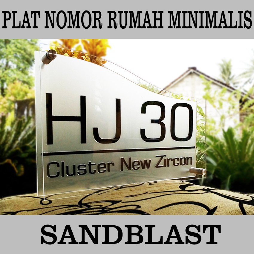 Jual Minimalis Plat Nomor Rumah Acrylic Sandblast 3 Lapis Custom ...