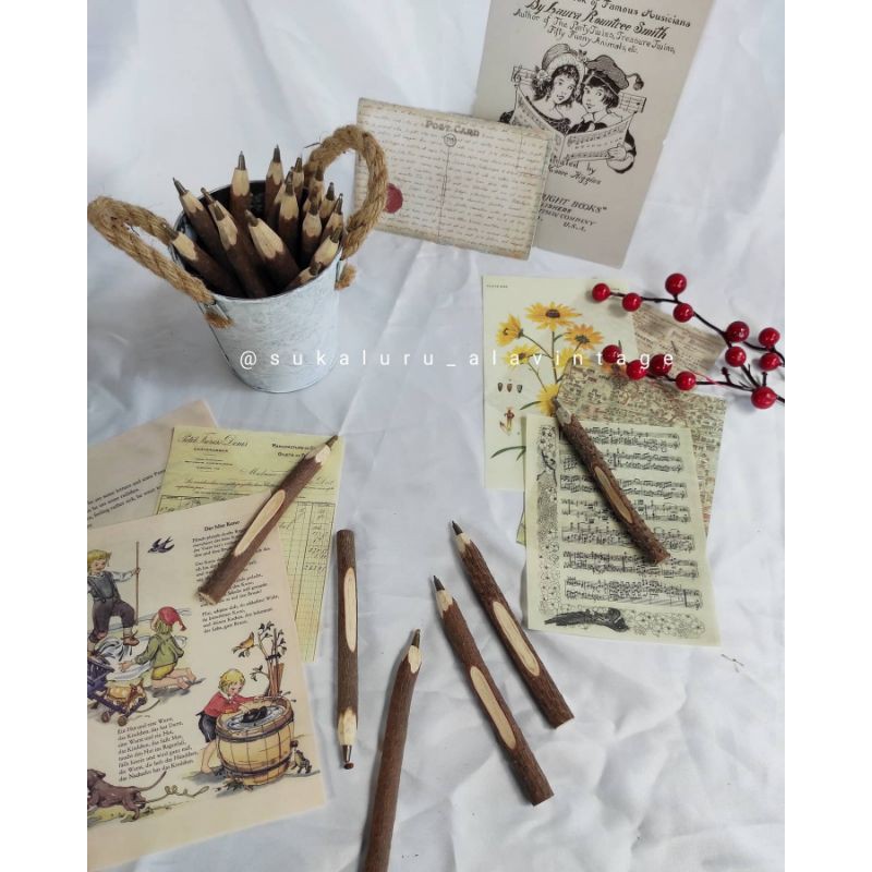 Jual Pena Pulpen Ballpoint Kayu Unik Vintage untuk Properti Foto ...