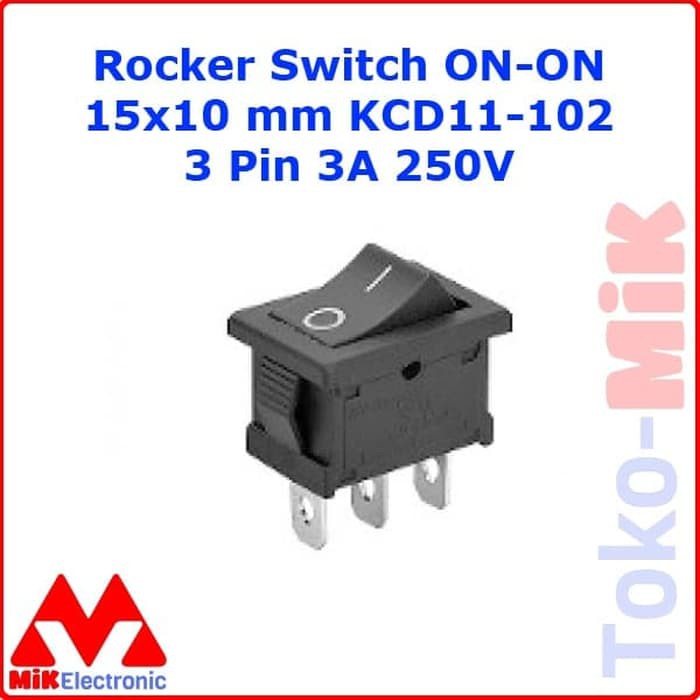 Jual ROCKER SWITCH TOMBOL SAKLAR ON-ON 3 PIN 15X10 15*10 MM 6A 250V ...