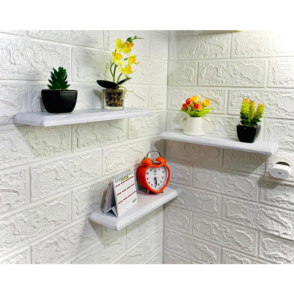 Jual rak dinding tempel panjang 30x10cm/rak kayu/rak tempel/rak dinding ...