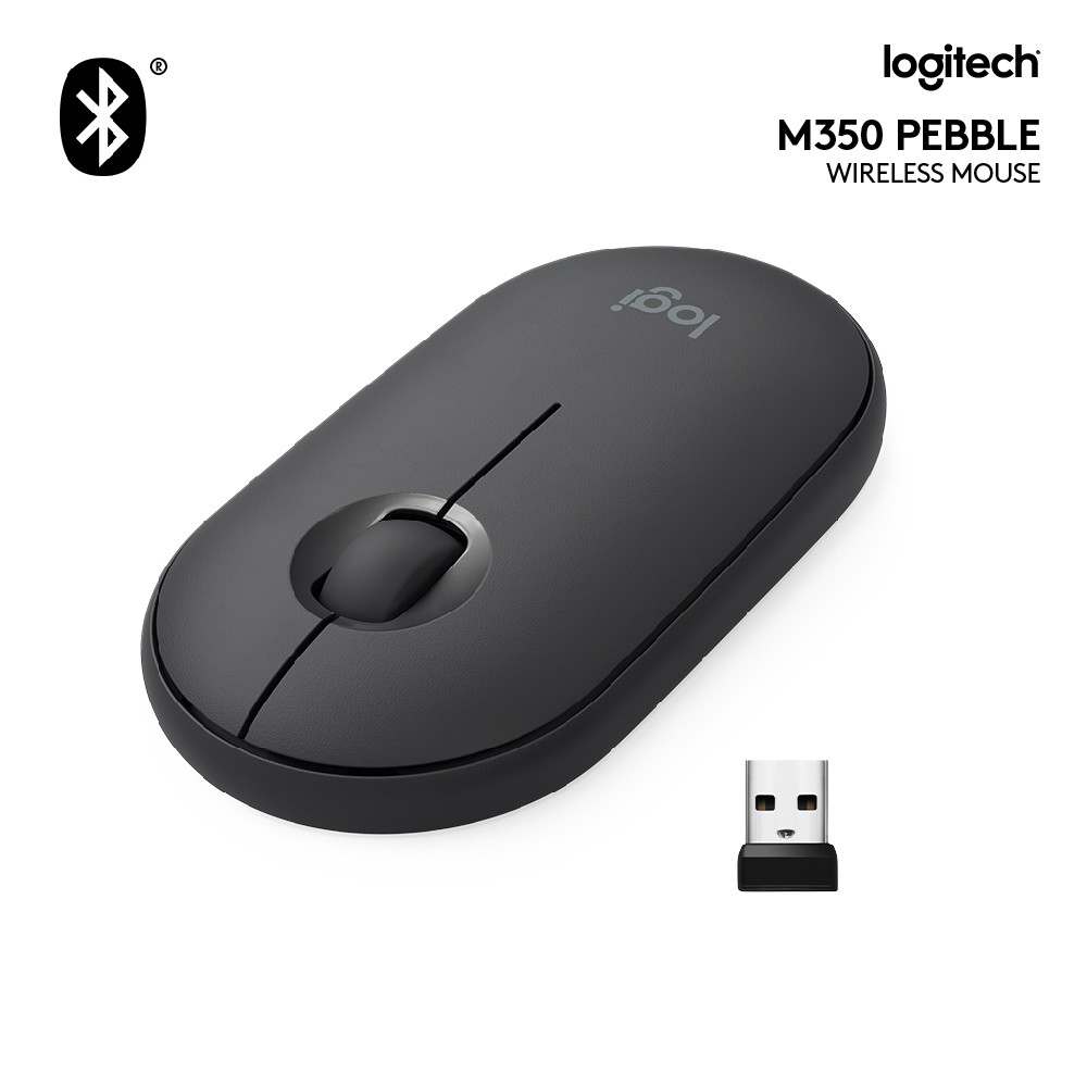 Jual Logitech Mouse Pebble M350s Mouse Wireless Silent Hitam Black ...