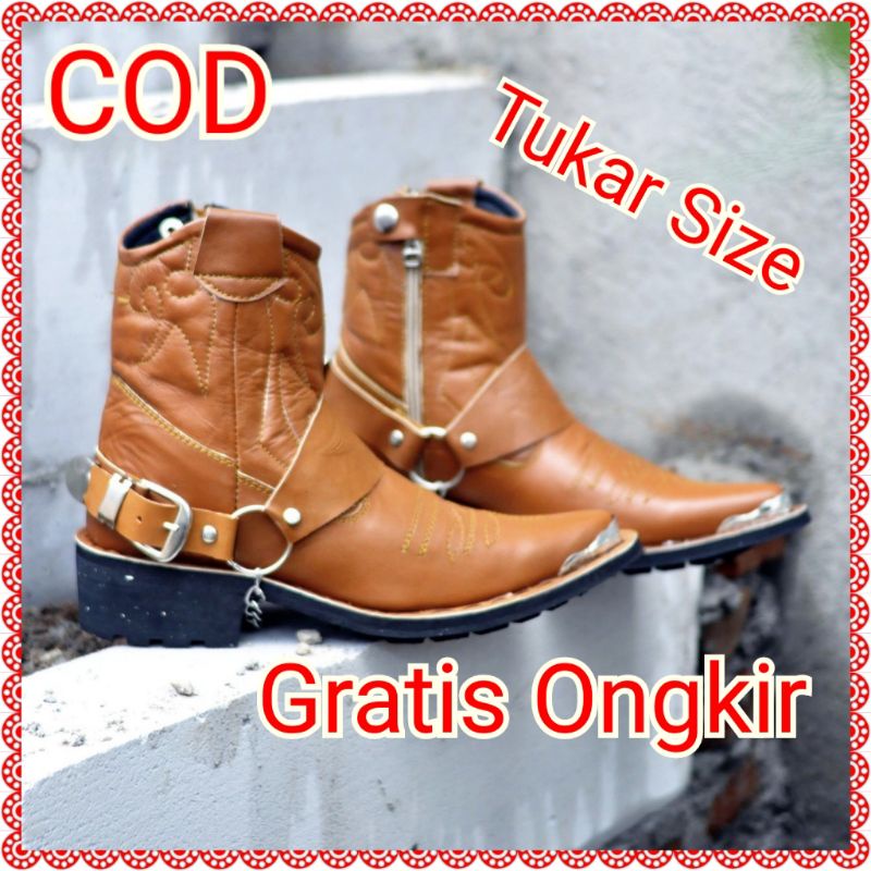 Jual Sepatu Jenggel Koboi Koboy Cowboy Coboy Pria | Shopee Indonesia