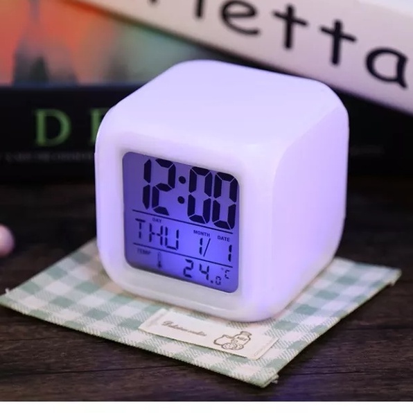 Jual Z037 - Jam Alarm Kotak Digital LED Moody Kubus Warna / Jam Meja ...
