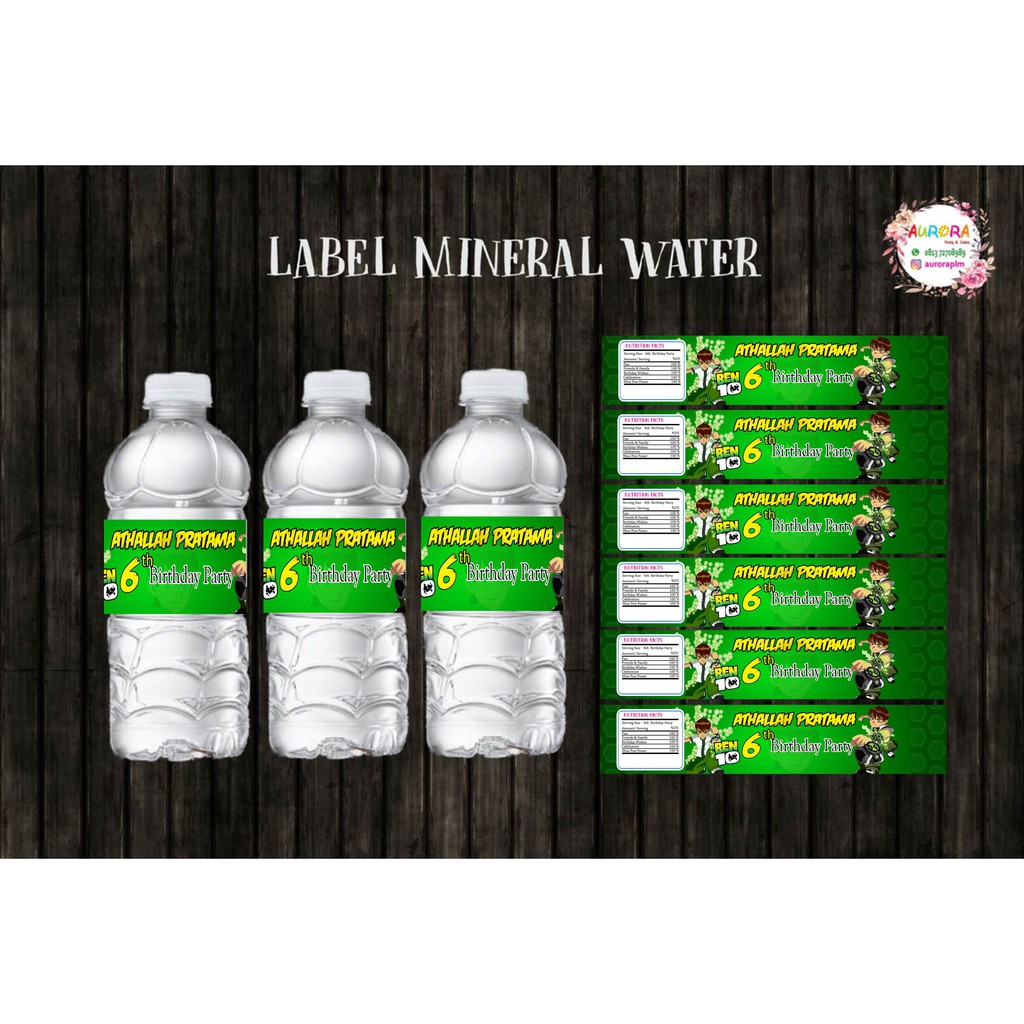 Jual STIKER MINERAL WATER BEN 10 / LABEL BEN TEN 12 PCS | Shopee Indonesia