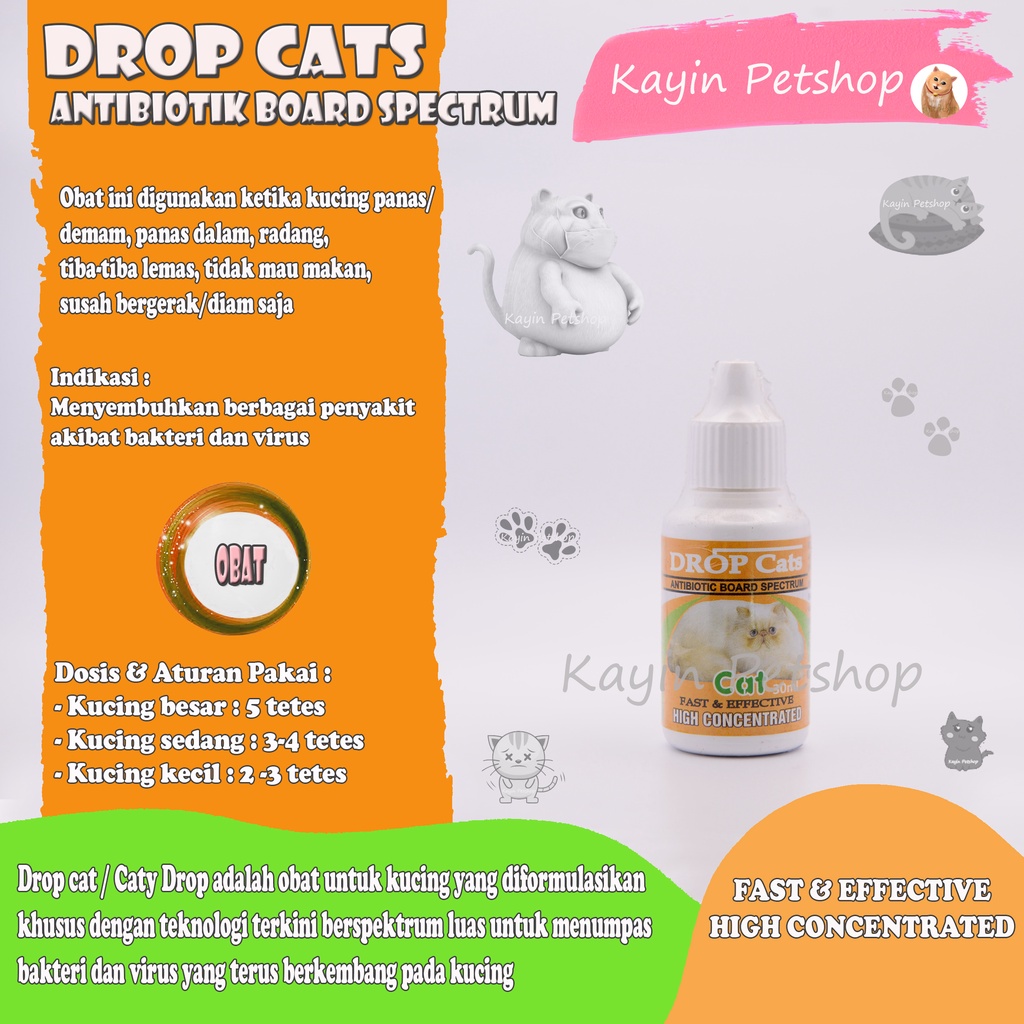 Jual DROP CATS 30 ml - AntiBiotik Board Spectrum (antibiotik kucing - antivirus kucing - kucing ...