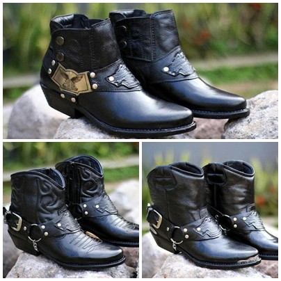 Jual Sepatu pria cowboy Jungle Boots Kulit Premium Terlaris | Shopee ...