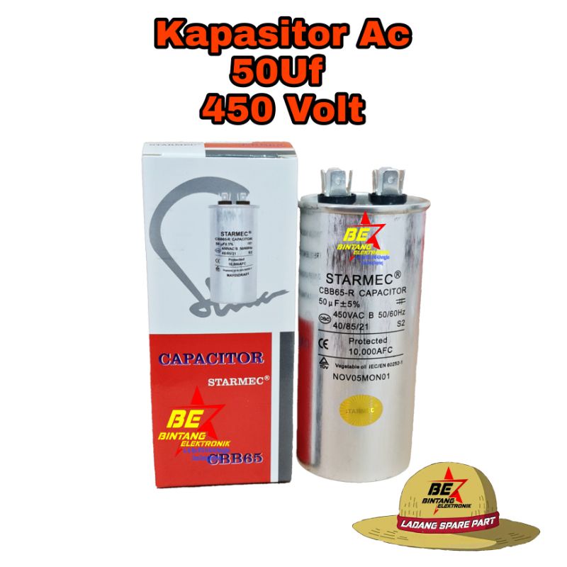 Jual Kapasitor 50 Uf SMC Micro Capasitor 50uf Ac 450 Volt Mikro Farad | Shopee Indonesia