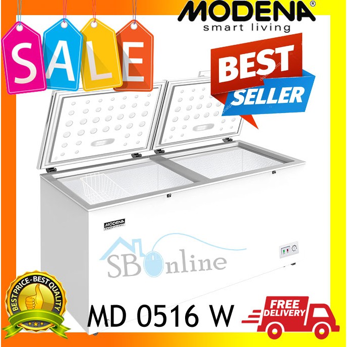 Jual Chest Freezer Modena MD 0516 W - Freezer Box 510 liter 2 Pintu ...