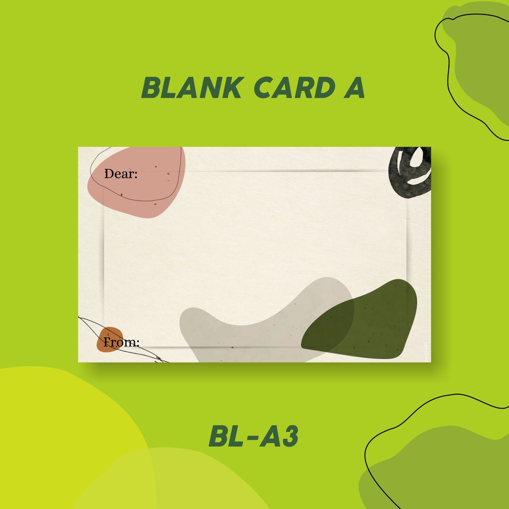 Jual BLANK CARD/ KARTU KOSONG/ KARTU UCAPAN/ KARTU BISA DITULIS/ KARTU KATA-KATA KODE BL-A ...