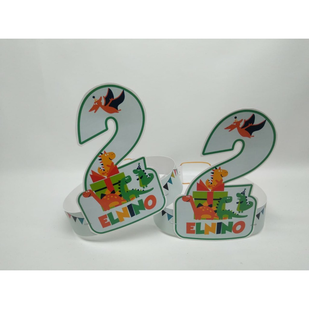 Jual Topi Ulang Tahun Melingkar Angka Karakter Dinosaurus | Shopee ...