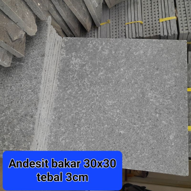 Jual Batu Alam Andesit bakar 30x30cm.Tebal | Shopee Indonesia