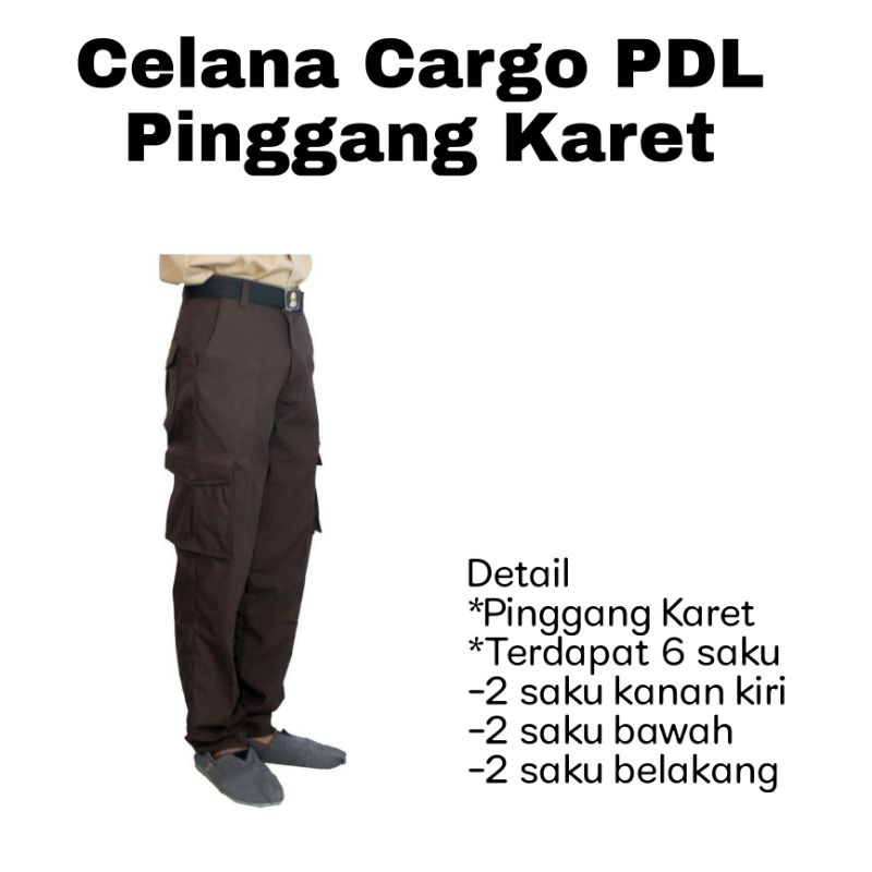 Jual SERAGAM SEKOLAH Celana Pramuka PDL Kempol Saku 6 SD-SMP-SMA Karet Pinggang Drill NAGATA ...