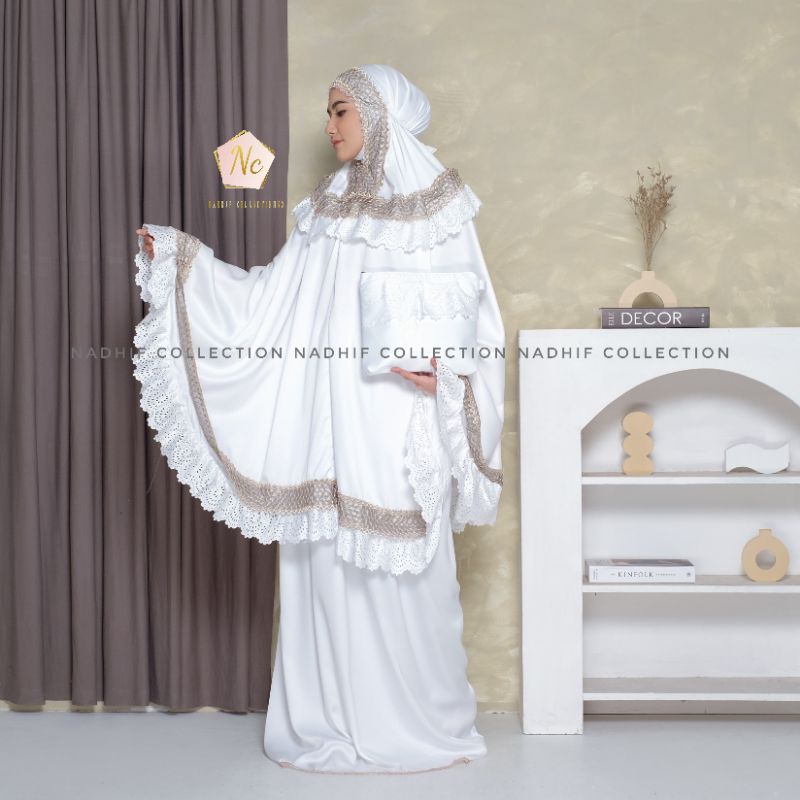Jual Mukena Dewasa Emily Rempel Laser Cut Renda Turkey | Shopee Indonesia
