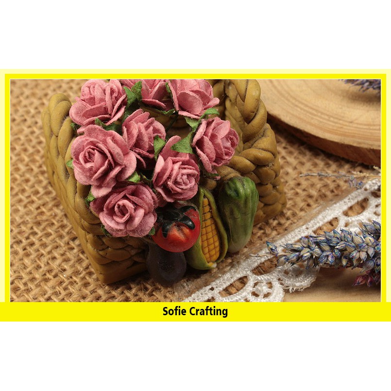 Jual 5 Tangkai Bunga Kertas Mawar Dusty pink 1,5 cm BK-012 Sofie ...