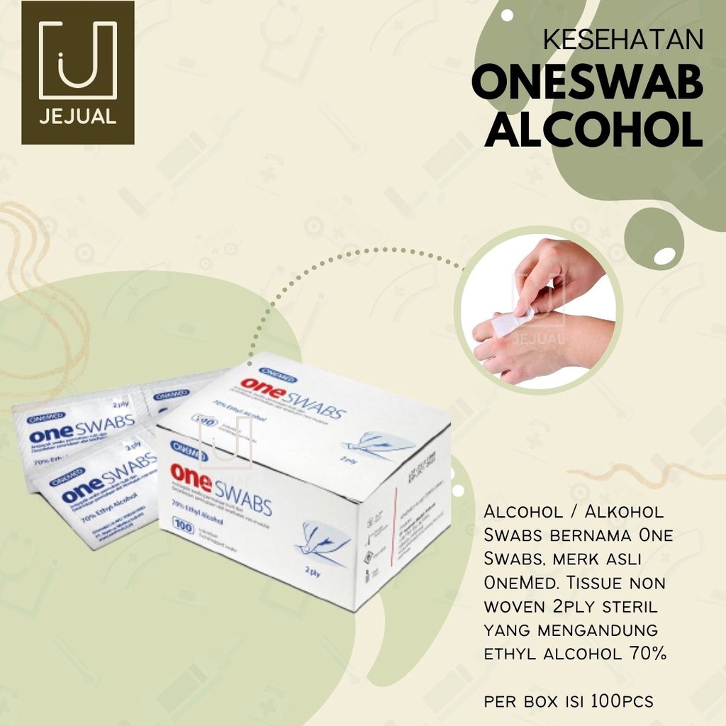 Jual ONE SWAB ALKOHOL OneMed Tisu/Tissue Kapas Alcohol Sterilisasi ...