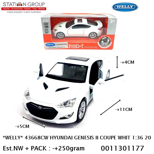 Jual WELLY 43668CW HYUNDAI GENESIS II COUPE WHITE 1-36 20 DIECAST ...