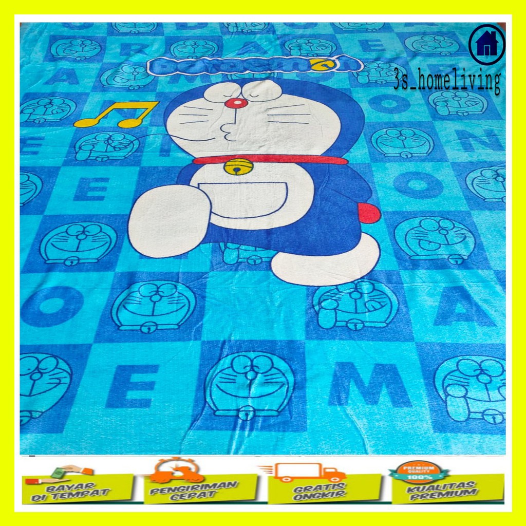 Jual (COD) Selimut Karakter Doraemon Kotak / Selimut Bulu Karakter ...