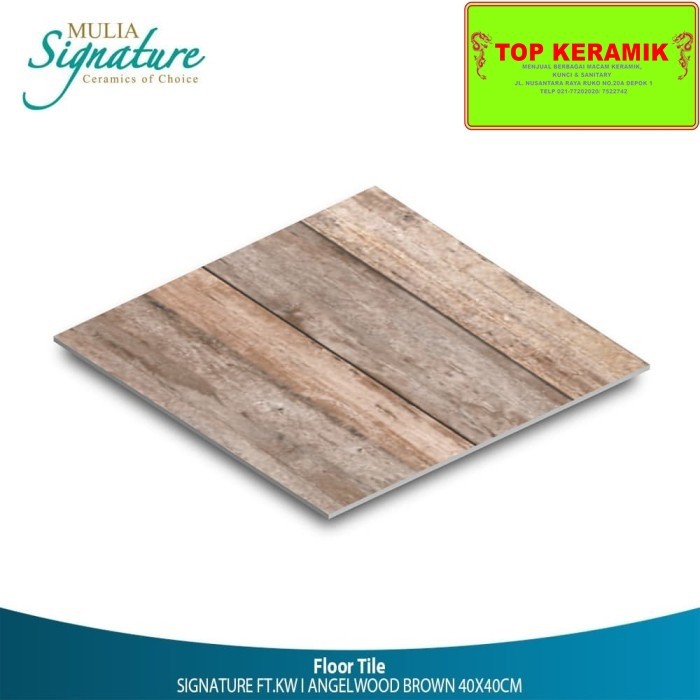 Jual Keramik Lantai Mulia 40x40 Angel Wood Brown Kw 1 | Shopee Indonesia
