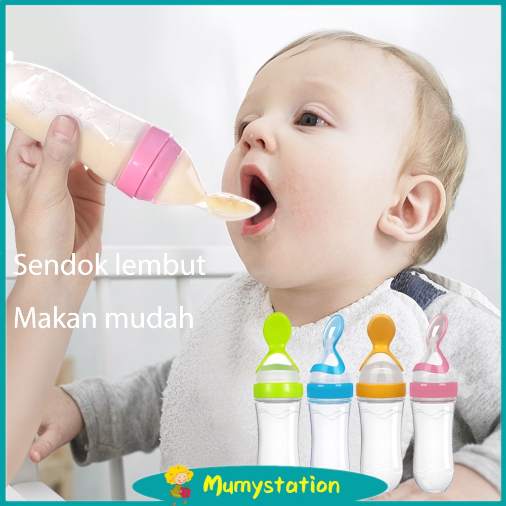 Jual Mumystation Botol Dot Silicone sendok makan bayi | Shopee Indonesia