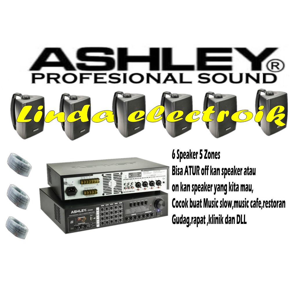 Jual paket sound system ashley z5200 ashley b65 6bh 6'' music slow ...