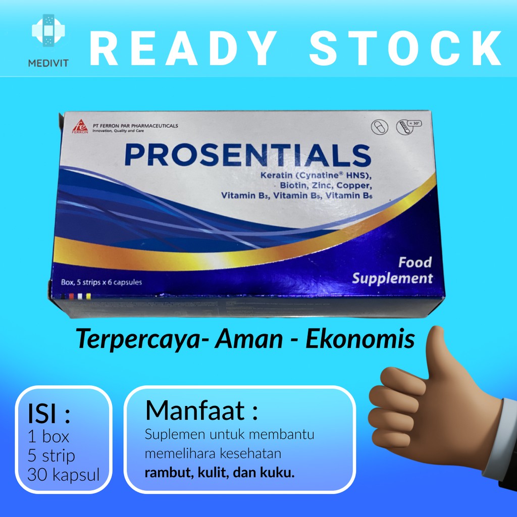 Jual PROSENTIALS : Multivitamin Kulit, Kuku, Rambut | Shopee Indonesia