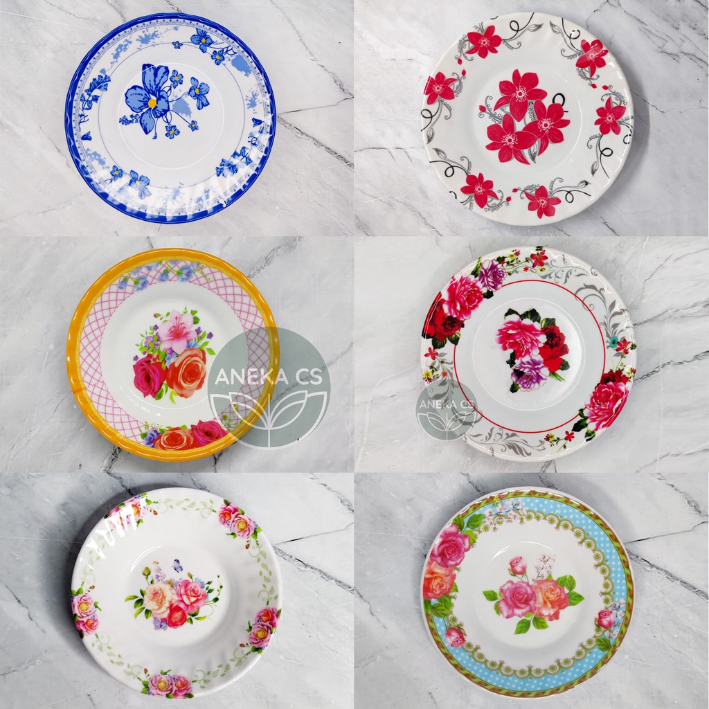 Jual Piring Kecil Melamin 5 inch - Piring Motif Bunga - Pisin Melamin ...