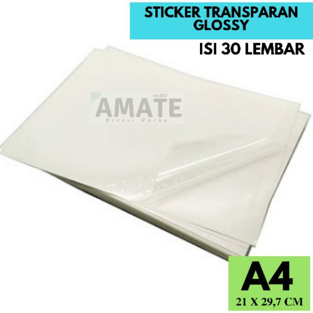 Jual Kertas Stiker Transparant Glossy A4 | Transparent Paper Sticker ...