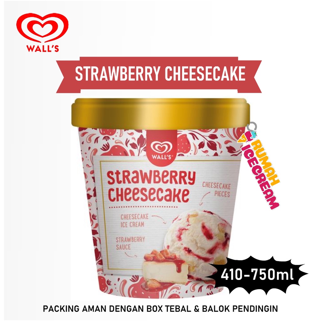Jual Es Krim Strawberry Cheesecake Walls | Shopee Indonesia