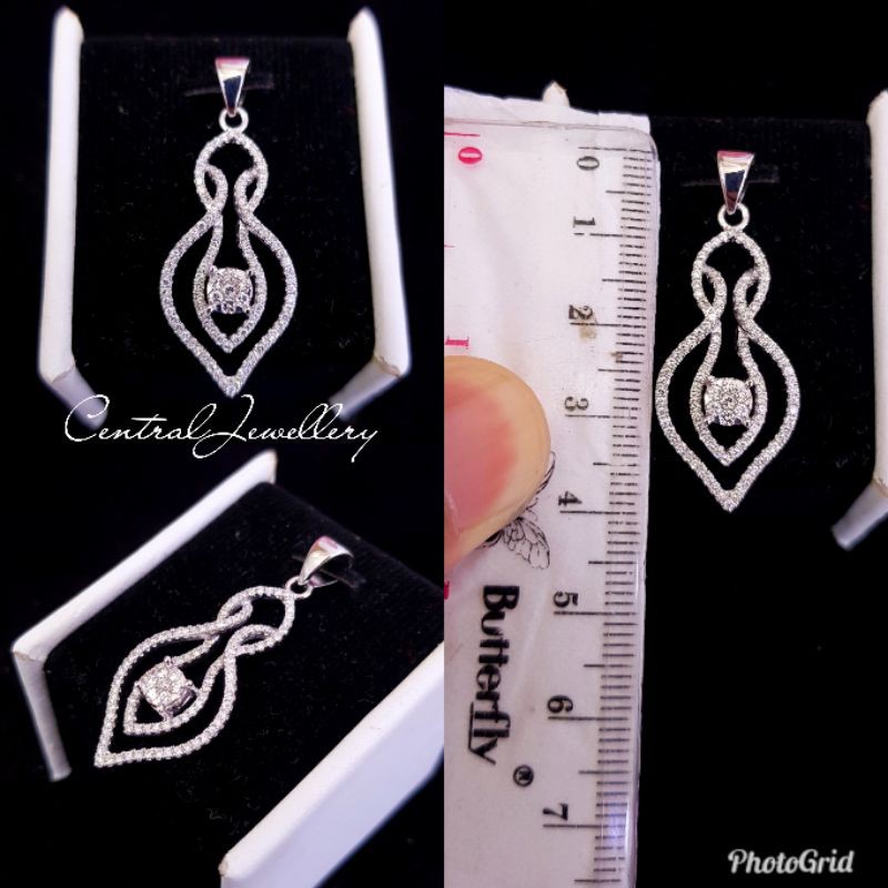 Jual liontin emas putih berlian asli model baru | Shopee Indonesia