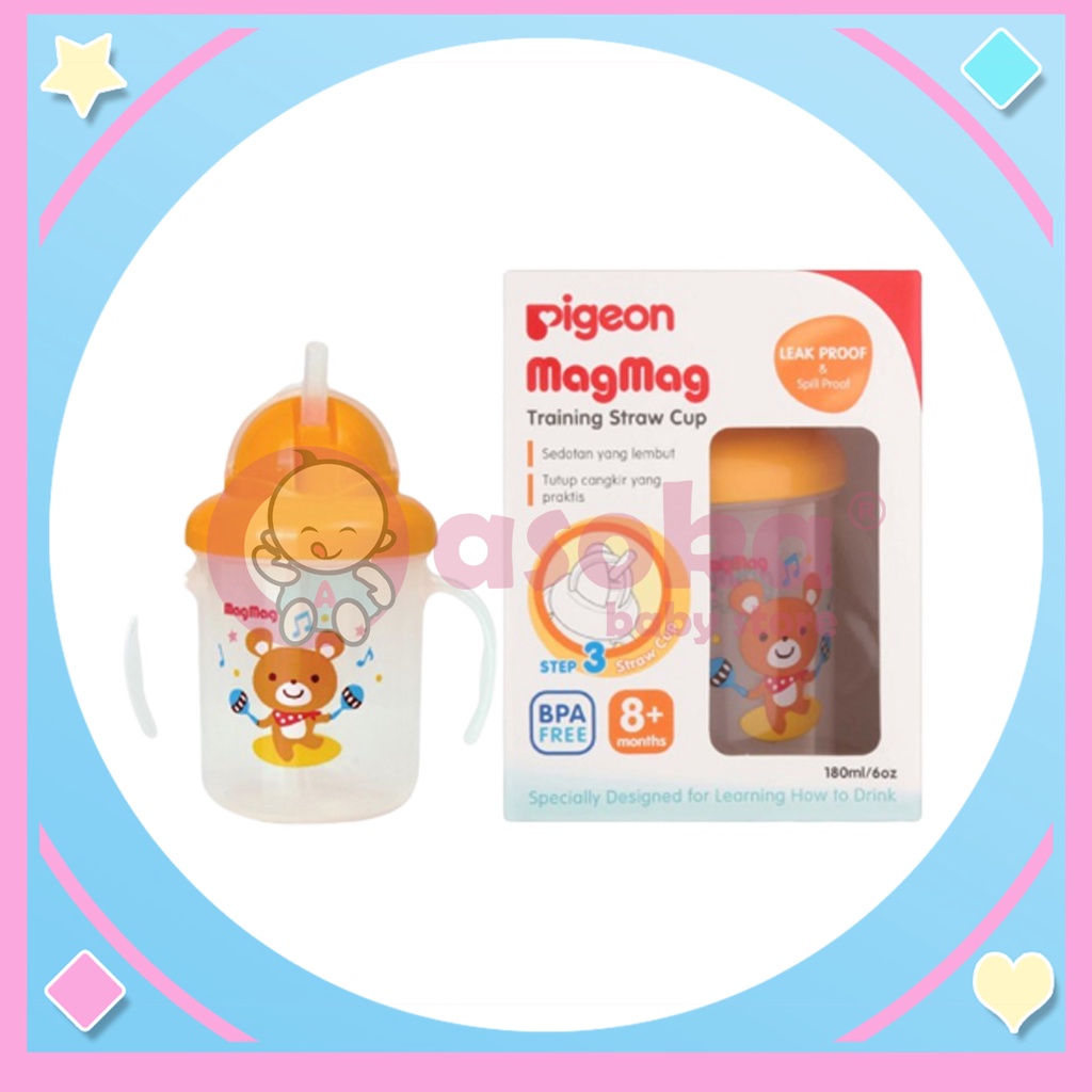 Jual Pigeon Magmag Training Straw Cup Step 3 180ml ASOKA | Shopee Indonesia