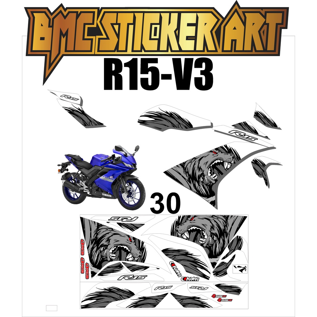 Jual Sticker Lis Striping Yamaha R15 V3 / VVA (30) - Sticker Variasi ...