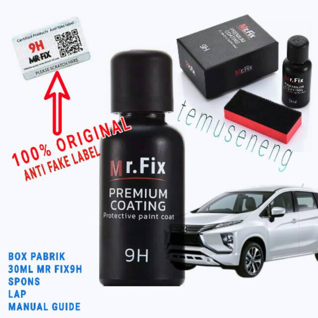 Jual Original 30Ml Cairan Pelindung Cat Mobil Mr Fix 9H Nano Wax Glosy Ekterior Anti Fake Label ...