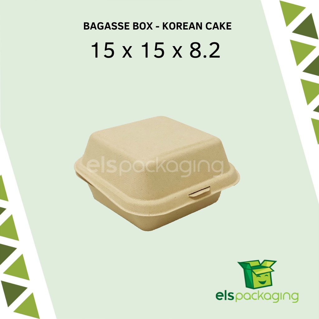 Jual Bagasse Box 450 ml Ecofriendly Packaging Korean Cake Burger ...