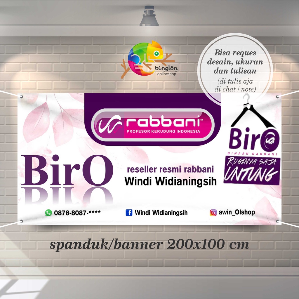 Jual Size 200x100 Cm, Spanduk Banner Reseller Rabbani | Shopee Indonesia