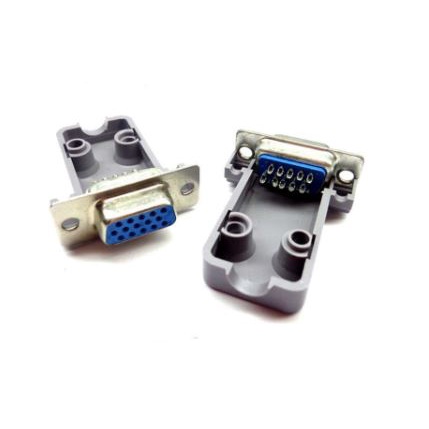 Jual Connector Vga 15 pin female female HD 720p solder with cover - Konektor d-sub db15 f-f ...