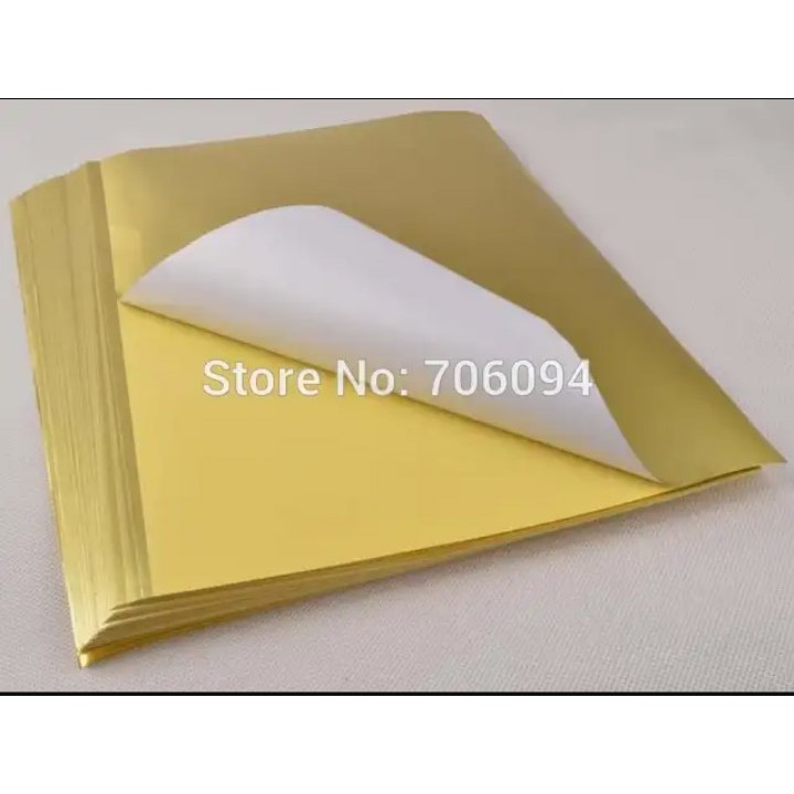 Jual Kertas Stiker Gold/Emas Lembaran Bisa potong Custom | Shopee Indonesia