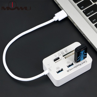 Jual Actual【COD】 USB 3.0 7in1 Hub Card Reader 3-Port USB+MS Micro SD ...
