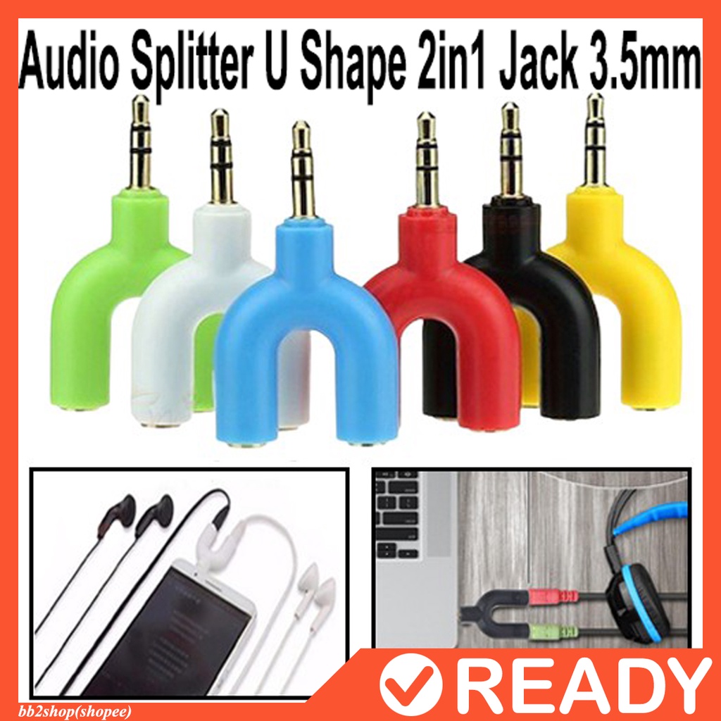 Jual Colokan Pemisah Microphone Headset Mic Earphone Audio Splitter U ...