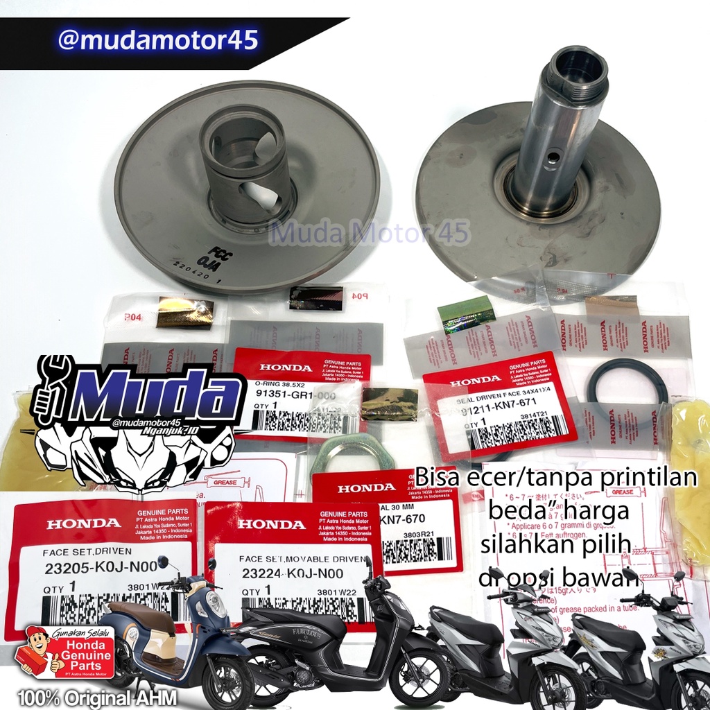 Jual PULLY BELAKANG SET MUR GENIO SCOOPY BEAT LED ESAF DRIVEN FACE ASSY ...