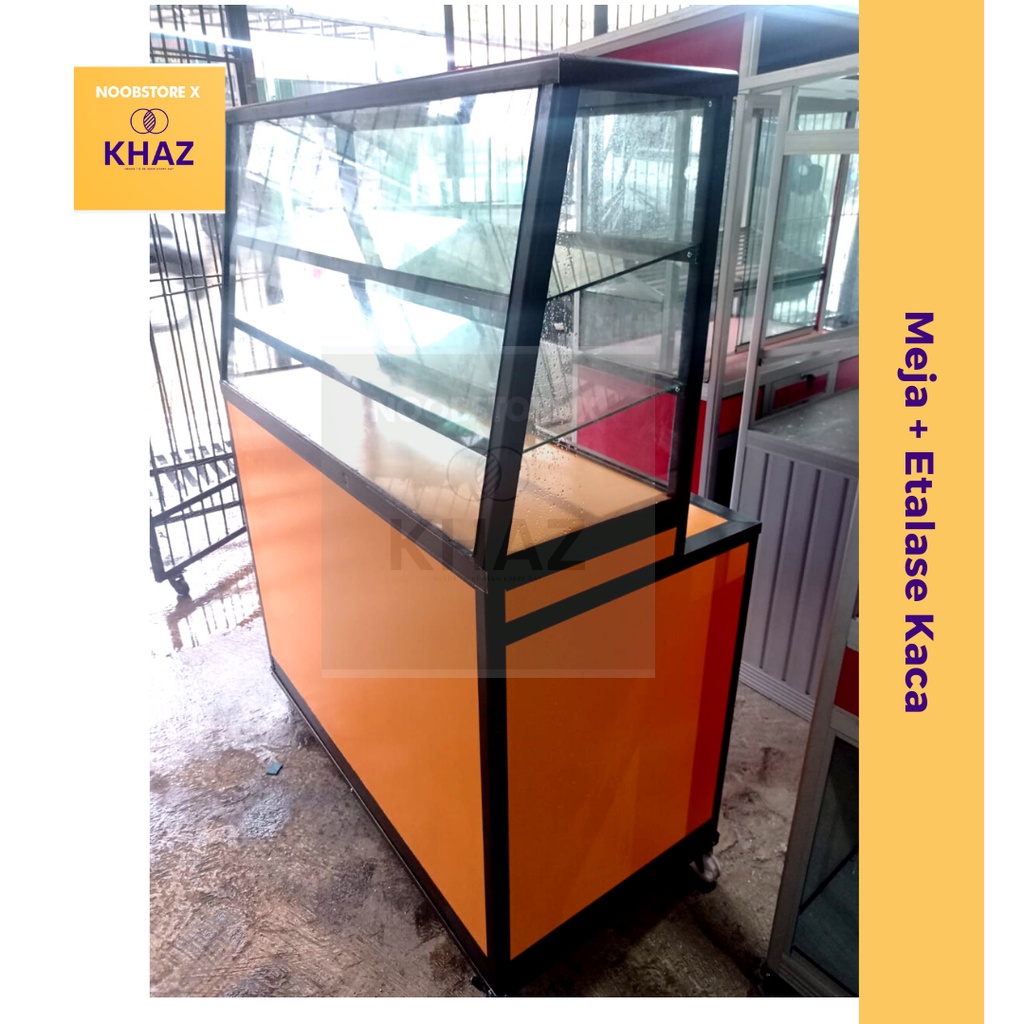 Jual Meja Etalase Kaca Jualan Alumunium - P120 x L60 x T145 cm | Shopee ...