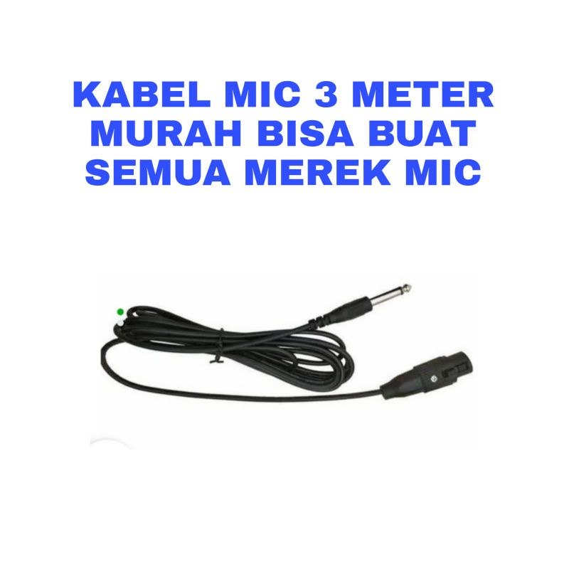 Jual GROSIR KABEL MIC/MICROPHONE 3 METER PALA PLASTIK MURAH BAGUS ...
