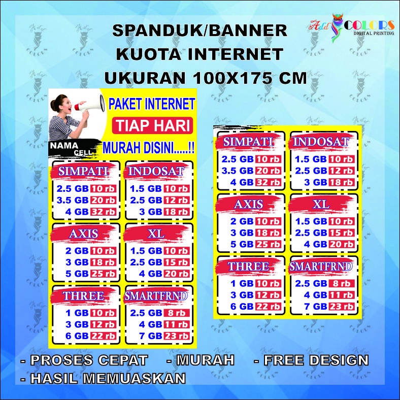 Jual Banner/Spanduk Kuota Internet Ukuran 100x175 cm | Shopee Indonesia