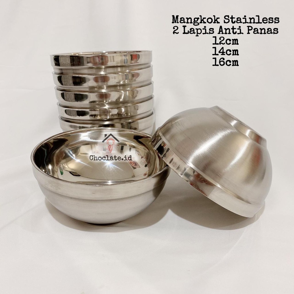 Jual Mangkok Stainless 2 lapis Anti Panas Mangkuk Korea | Shopee Indonesia