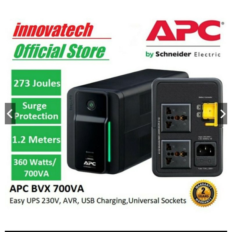 Jual APC BVX700LUI-MS BVX700LUIMS BVX700 700VA 360watt | Shopee Indonesia