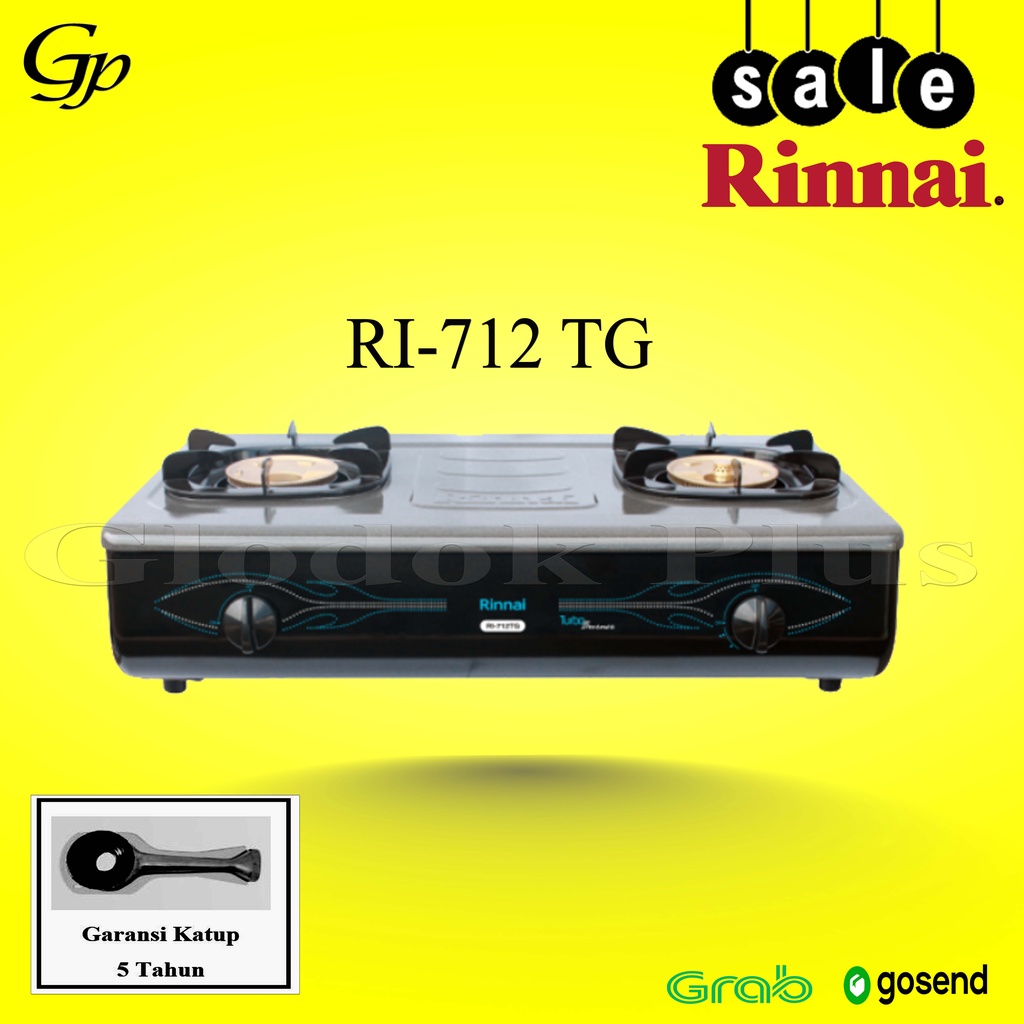 Jual rinnai ri 712tg kompor gas 2 tungku ri712 rinai ri712tg api turbo ...